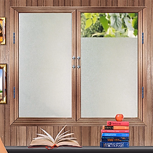 Aibily Privacy Adhesive Window Film, Frosted Glass Sticker for Bathroom/Kitchen/Home, Etched Glass Vinyl Film for Heat Control/Glare Blocking