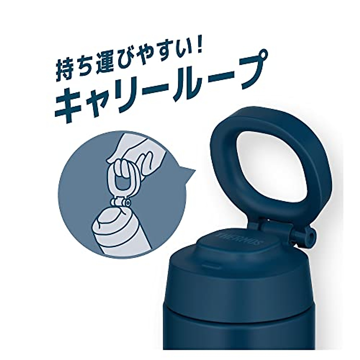 Thermos JOO-500 IBL Vacuum Insulated Portable Mug with Carry Loop, 16.9 fl oz (500 ml), Indigo Blue