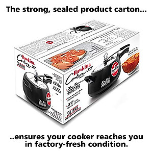 Hawkins CXT50 Contura Hard Anodized Induction Compatible Extra Thick Base Pressure Cooker, Black, 5L, 5 L