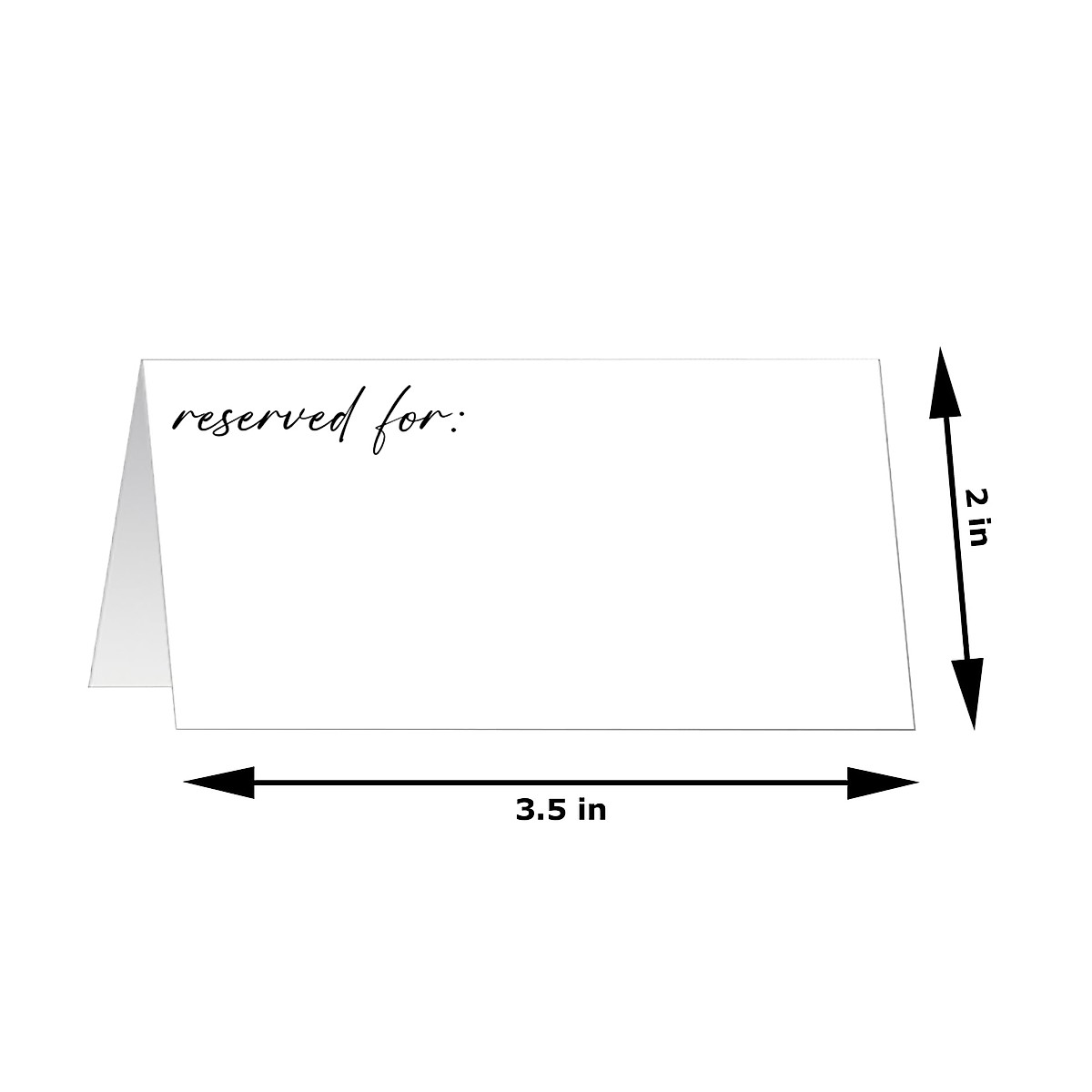 RokAPary Modern Minimalist Tented Table Place Cards, for Wedding, Bridal Shower, Bachelorette or Engagement Party, Dinner Parties, Banquets, Easy Folding, 2"x3.5" Pack of 50 Cards, Made in USA