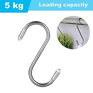 DAJAVE 100 Pack S Hooks for Hanging, 2.5 Inch Heavy Duty S Hook with Plastic Caps, Stainless Steel Small S Hanging Hangers Hooks for Hanging Kitchen Pans, Pots, Cups, Clothes, Bags