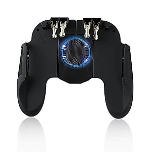 Vicue Mobile Phone Gamepad 4-IN-1 MULTITASK CONTROLLER with Cooling Fan/Phone Holder for Games PUBG/Fortnite/Call of Duty Compatible with 4.7”-6.5” iOS Android Phones