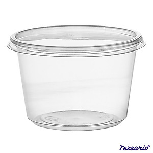 Tezzorio (200 Pack) 16 oz Deli Containers with Lids Combo, BPA-Free Translucent Plastic Deli Food Storage Containers with Lids, To Go/Take Out Food Containers