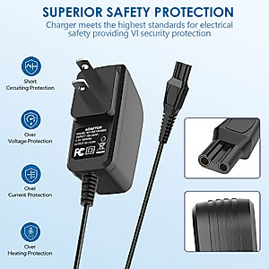 Charger Cord Fit for Philips Norelco HQ8505 Norelco 7000 5000 3000 Series mg5750 mg7790 Electric Shaver Adapter Power Supply Charging Cord (15v Charger)