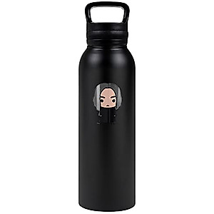 Harry Potter OFFICIAL Snape Cute Chibi Character 24 oz Insulated Canteen Water Bottle, Leak Resistant, Vacuum Insulated Stainless Steel with Loop Cap, Black