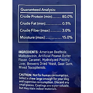 Pet Factory 100% Made in USA Beefhide 7" Braided Sticks Dog Chew Treats - Peanut Butter Flavor, 6 Count/1 Pack