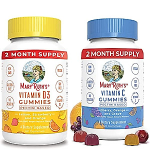 Kids Vitamin D3 Gummies & Vegan Vitamin C Gummies Bundle | Supplement for Bone Strength, Phosphorus and Calcium Absorption | Supports Immune Function & Overall Health for Adults & Kids
