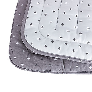 Stroller Seat Liner Universal Baby Stroller Sleeping Pad Car Seat Cushion Thick Cotton Breathable Stroller Mat Easy Installation for Newborns Infants Toddlers Outdoor Sports Jogger (white+grey)