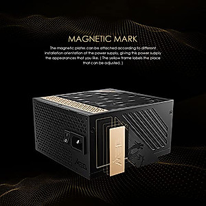 MEG Ai1300P PCIE 5 & ATX 3.0 Gaming Power Supply - Full Modular - 80 Plus Platinum Certified 1300W - 100% Japanese 105°C Capacitors - Compact Size - ATX PSU