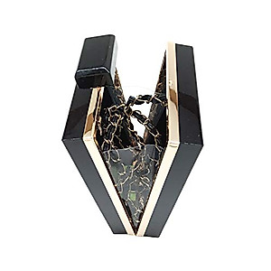 FLO-MOTOR Black Paris Perfume Shape Women Acrylic Box Clutch Evening Bags Party Purses Cocktail Handbags