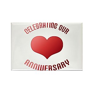 CafePress Anniversary Heart Gift Rectangle Magnet, 3"x2" Refrigerator Magnet