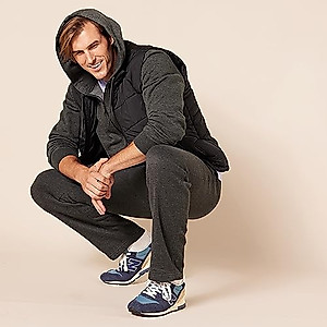Amazon Essentials Men's Full-Zip Fleece Hoodie (Available in Big & Tall), Charcoal Heather, Large