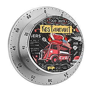 Kitchen Timer Food Truck Classroom Timer Stainless Steel Countdown Timer with Magnetic Backing