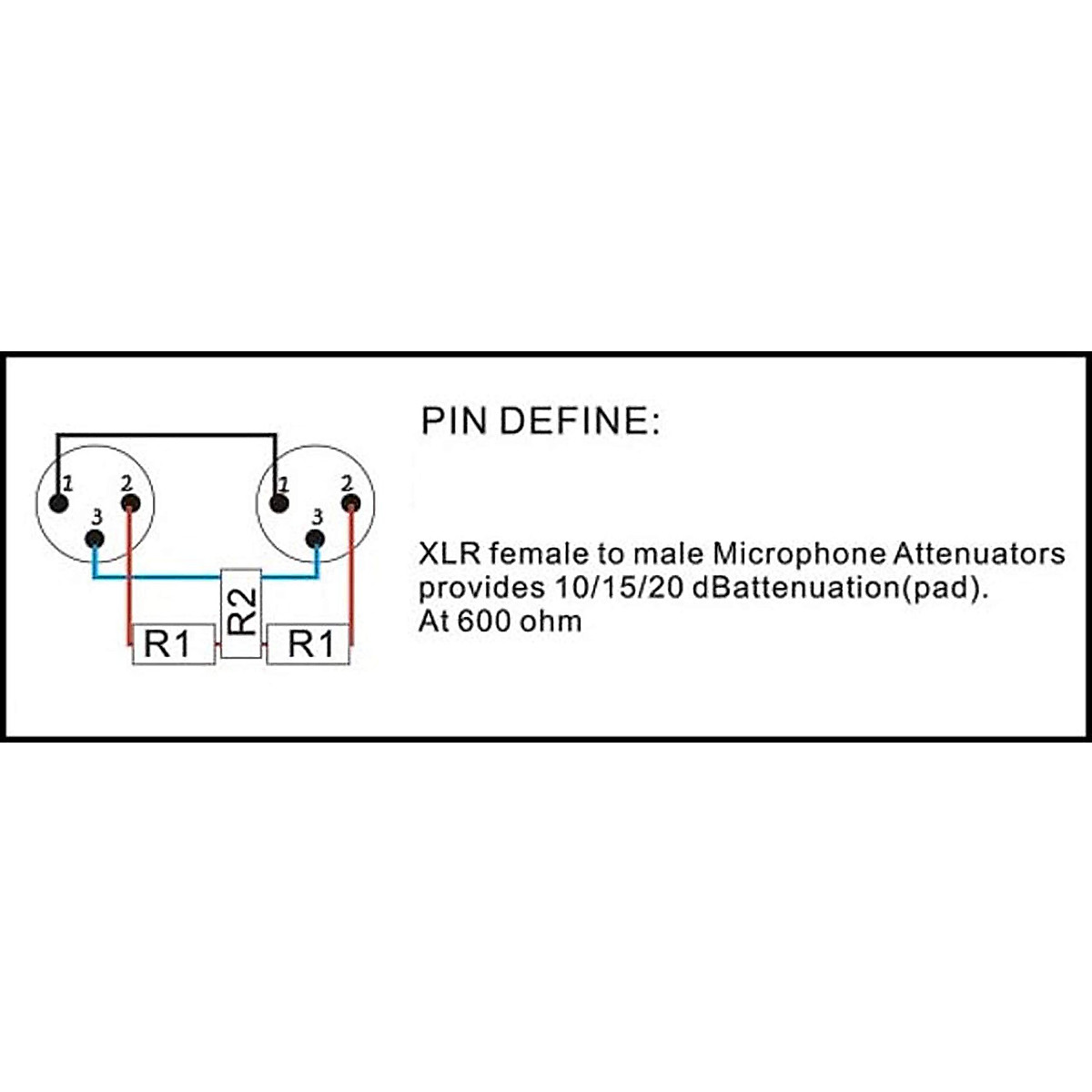 3 PACK PROCRAFT INLINE ATTENUATORS XLR FEMALE TO MALE ADAPTOR-10-15-20dB PAD