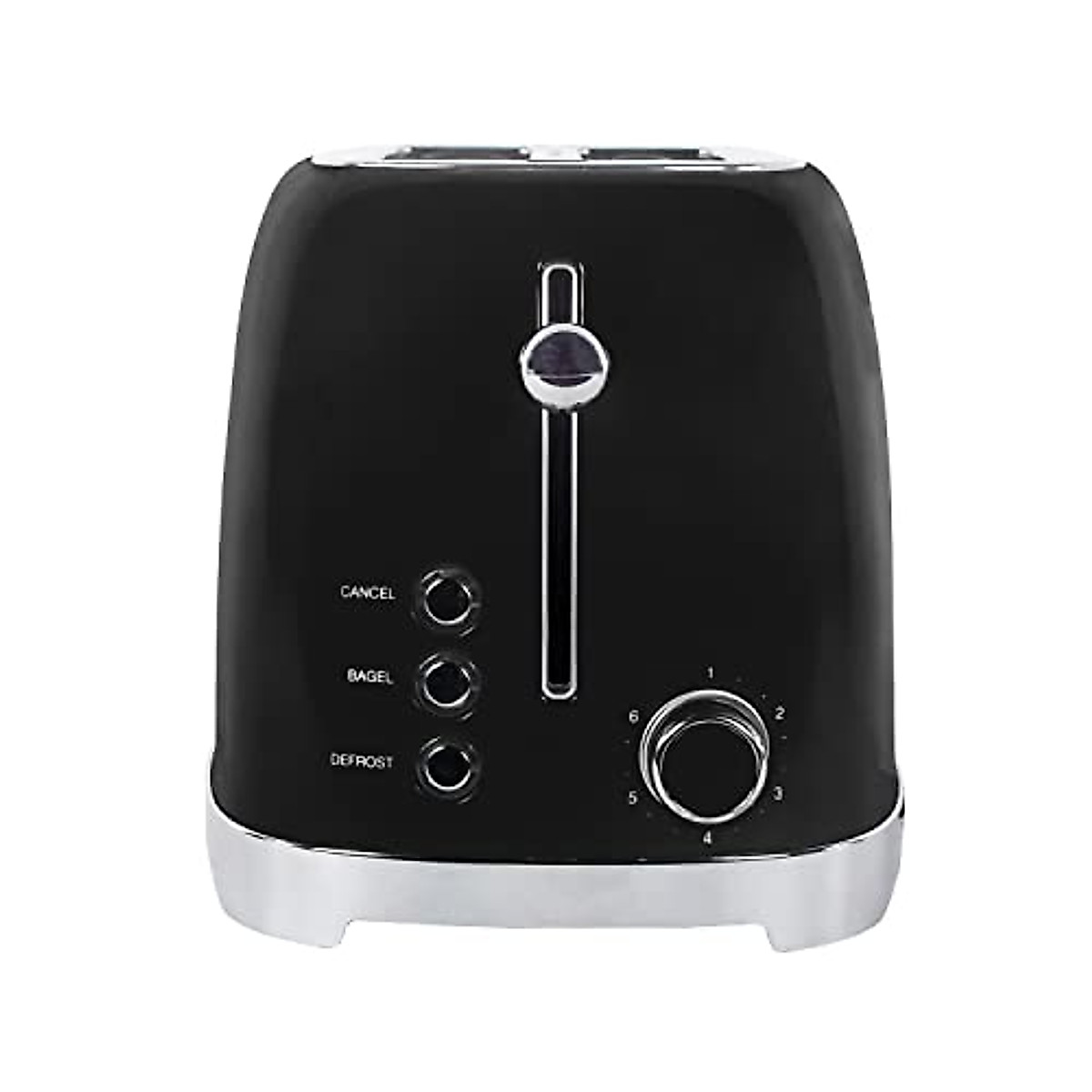 VETTA 2-Slice Extra-Wide-Slot Retro Toaster with Defrost, Bagel, and Cancel Functions, 6 Shade Settings, Self-Centering for Even Cooking and Removable Crumb Tray, Stainless Steel in Black (Black)