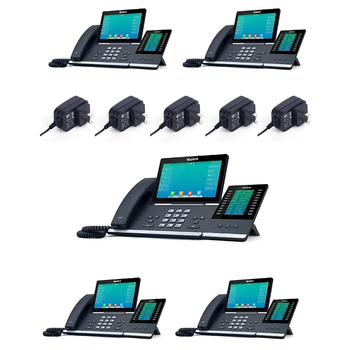 Yealink T57W IP Phone with EXP50 Expansion Module [5 Pack] - Power Adapters Included