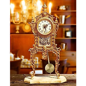 NiHome Quartz Wall Clock Pendulum Replacement Aluminum Traditional Mechanical Clock Pendulum Grandfather Clock Pendulum Replacement High Gloss Clock Pendulum (Gold)