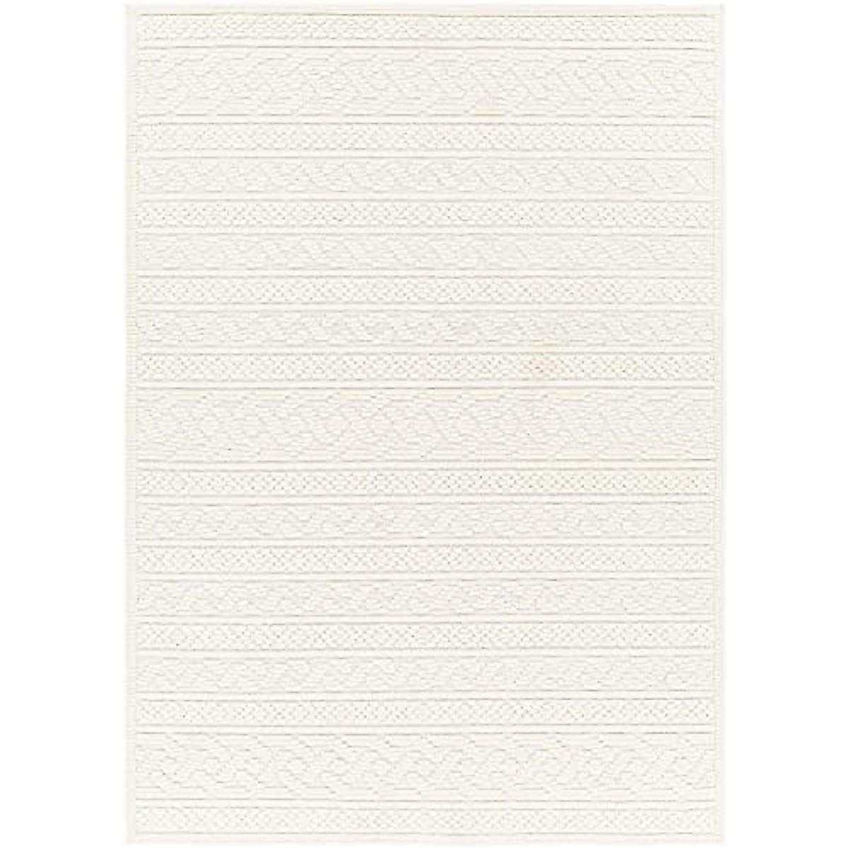 Mark&Day Washable Area Rugs, 5x7 Cedar Falls Bohemian/Global Cream Washable Area Rug, Beige / White Carpet for Living Room, Bedroom or Kitchen (5' x 7'2", Machine Washable )