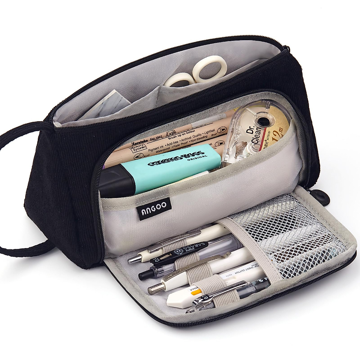 EASTHILL Large Capacity Pencil Case Multi-slot Pen Bag Pouch Holder For Middle High School Office College Girl Adult Simple Storage Case Pink