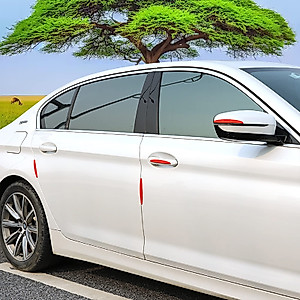 Hosawtek Car Door Edge Guards - Anti-Scratch Black Rubber Bumper Protectors - 6-Pack for All Vehicles(Sedan, Truck, SUV) - Easy to Install with Strong Adhesive (Red)