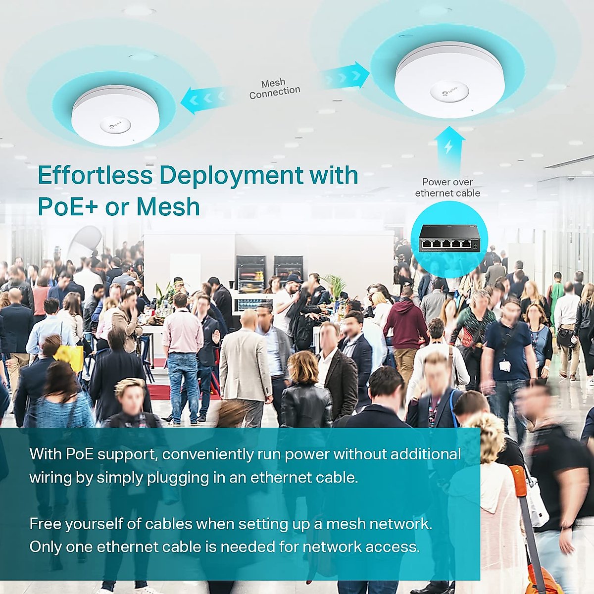 TP-Link EAP660 HD | Omada WiFi 6 AX3600 Wireless 2.5G Access Point for High-Density Deployment | OFDMA, Mesh, Seamless Roaming & MU-MIMO | SDN Integrated | Cloud Access & Omada App | PoE+ Powered
