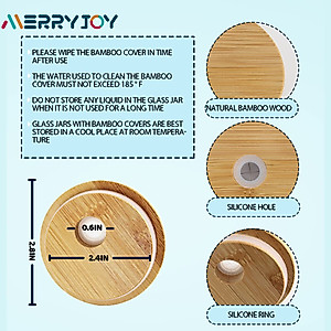 MerryJoy 25 PACK Sublimation Glass Blanks With Bamboo Lid,16 OZ Frosted Glass Cups With Lids And Straws,Sublimation Glass Can,Sublimation Glass Blanks For Iced Coffee,Juice,Soda,Drinks,Beer