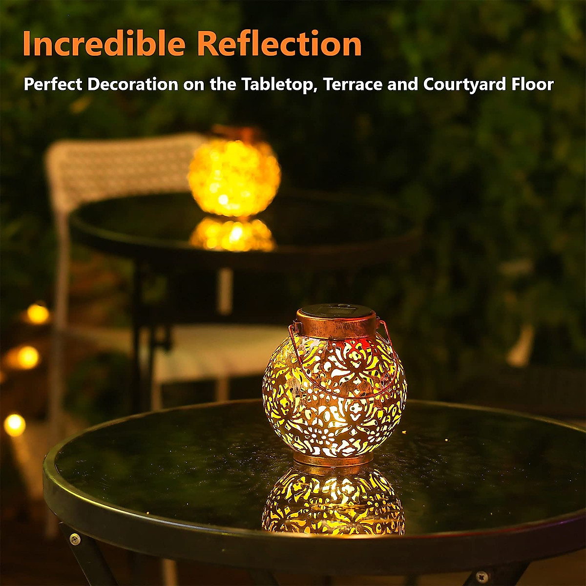 2 Pack Solar Lanterns, SAMWIT Hanging Solar Garden Lanterns, Waterproof Outside Lighting, Outdoor Decorations for Patio, Garden, Yard, Tree, Lawn, Fence