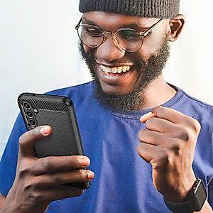 for Samsung Galaxy A14 5G case,Galaxy A14 case with HD Screen Protector,Fashion Shock-Absorption Flexible TPU Bumper Soft Rubber Protective Phone Case Cove for Samsung Galaxy A14 5G, Black