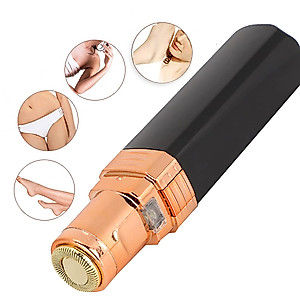 Hair Removal Machine, Compact Cute Lipstick Shape Mini Electric Hair Remover Face Body Hair Removal Machine for Women (Black)