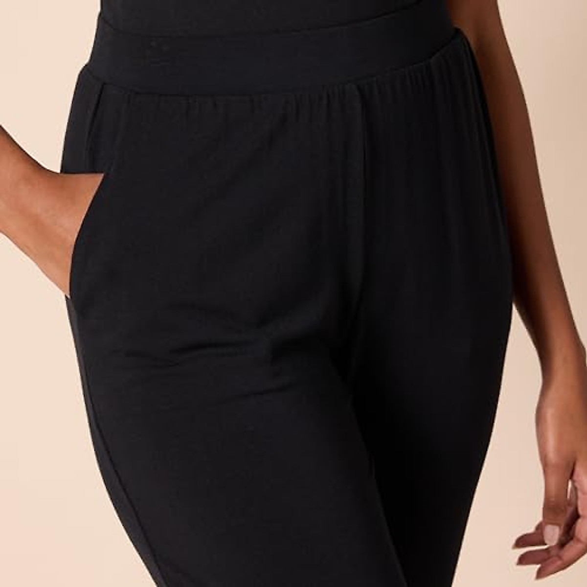 Amazon Essentials Womens Pajama Pants, Lightweight Knit Jersey Jogger Lounge Sleep Wear with Pockets, Black, X-Large