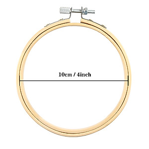FEBSNOW 16 Pieces 4 Inch Embroidery Hoops Adjustable Natural Material Circle Cross Stitch Hoop Ring Bulk Wooden Round Embroidery Hoop for Art Craft Handy Sewing and Christmas Decoration
