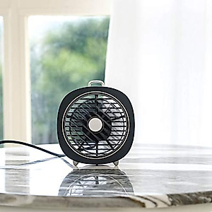 Toxz Portable Mini Fan Desktop Rotating Fan with Night Light,USB Rechargeable,Silent 3-Speed Wind,Simple Durable Small Fan,125x57x135mm