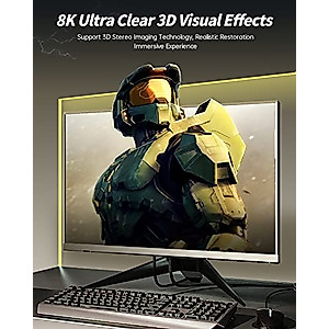 AGFINEST 8K DisplayPort to HDMI Cable[8K@60Hz,4K@144Hz,2K@240Hz], 6.6FT Unidirectional DP 1.4 to HDMI 2.1 Video Cable, Support HDR/HDCP 2.3/DSC 1.2 for PC, HP, DELL, AMD NVIDIA Graphics Card and More