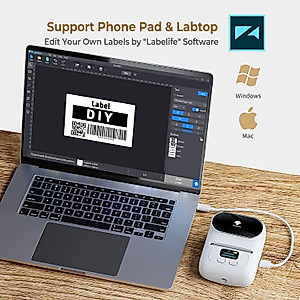 Phomemo M110 Label Makers - Portable Bluetooth Thermal Label Maker Machine,Label Printer for Barcode, Clothing, Jewelry, Retail, Mailing, for Android & iOS, with 1Pack 40×30mm Label, White