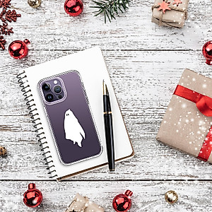 bicol for iPhone 14 Pro Max Case with Clear Fashionable Designs for Women Girls,[with Screen Protector] Slim Fit Shockproof Durable Protective Phone Cover for 6.7 inch,Cute Ghost