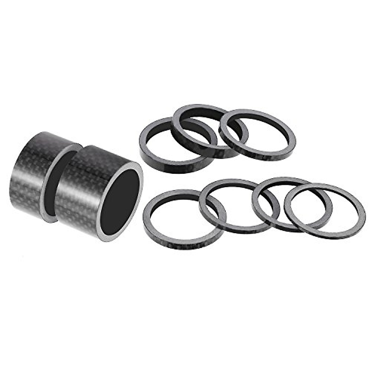 Sumind 11 Pieces Bike Carbon Fiber Headset Spacer Bicycle 1-1/8 Inch 20 15 10 5 3 2 1 mm, 7 Size