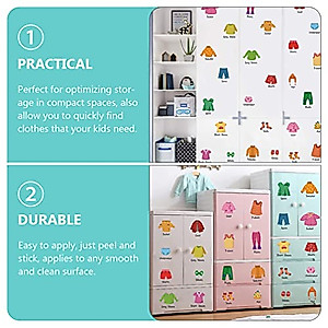 STOBOK Kids Room Decor 1 Set Clothing Sort Stickers Removable Clothes Classification Label Wardrobe Drawer Organizing Label Removable Dresser Clothing Decals Stickers for Kids Adults White Drawer