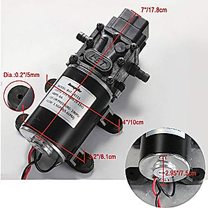 bayite 12V Diaphragm Water Pump, 1.5 GPM (5.6 L/Min) 100 PSI, 12 Volt DC Fresh Water Pump with 2 Hose Clamps, Self Priming Sprayer Pump with Pressure Switch Adjustable for RV Camper Marine Boat Lawn