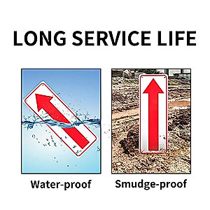 4-Pack Arrow Sign,for Indoor or Outdoor Use，10"x 3.5" .04" Aluminum Reflective Sign Rust Free Aluminum-UV Protected and Weatherproof