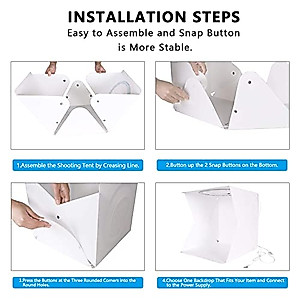 QYXINC 33CM Portable Photo Light Box with 6 Color Backdrops,128pcs LED Ring Light Box with Adjustable White/Warm/Soft Light Modes, USB Power Folding Light Box Photography for Product Display