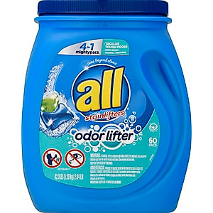 All Laundry Detergent Pacs, Oxi plus Odor Lifter, 60 Count + Snuggle SuperFresh Fabric Softener Dryer Sheets with Static Control and Odor Eliminating Technology, Original, 200 Count