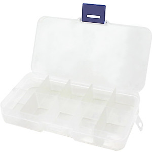Generic 10 Grid Clear Plastic Jewelry Box Organizer Storage Container with Adjustable Dividers for Beads, Jewelry, Small Parts Durability and Practicality