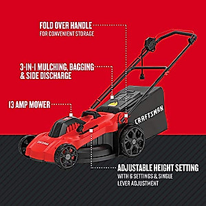 CRAFTSMAN Electric Lawn Mower, 20-Inch, Corded, 13-Ah (CMEMW213)