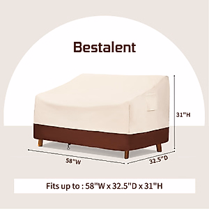 Bestalent Patio Furniture Covers Waterproof,Outdoor Sofa Covers for Loveseat Fits up to 58W x 32.5D x 31H inches