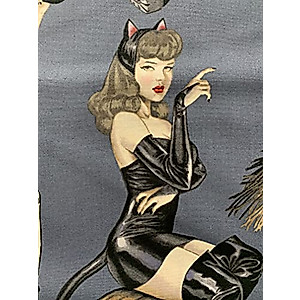 Alexander Henry Haunted House 8827 A Charcoal Gorgeously Goth BTY