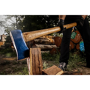 Estwing 8 Pound Wood Splitting Maul Tool with 36 Inch Hickory Wooden Handle, Steel Blade, and Superior Shock Absorption for Effortless Wood Splitting