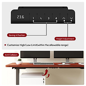 SANODESK 55" Electric Standing Desk, Dual Motor Height Adjustable Desk, Stable and Durable 3-Stage Stand up Desk for Home Office (Black Frame/55 x 28 Inch Mahogany top)