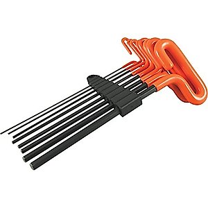 Dynamic Tools 8 Piece 9" Long T-Handle SAE Hex Key Set, 5/64" - 3/8"