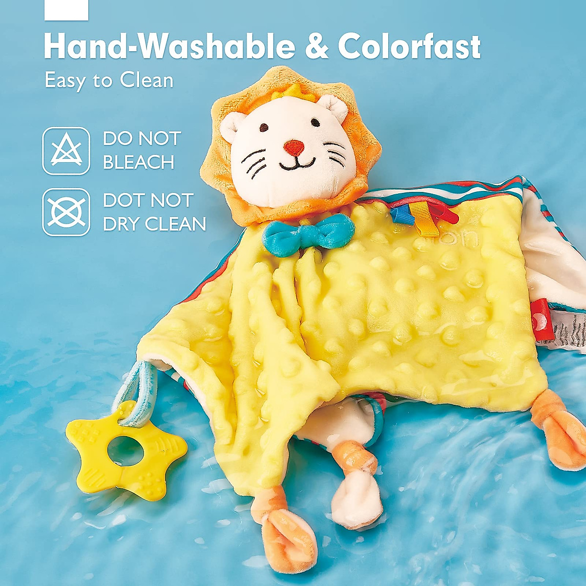 hahaland Baby Stuff Loveys for Babies Lion Security Blanket with Baby Teething Toys 0-3-6-12 Months Baby Gifts for Newborn Baby Boys Girls Infant Toys