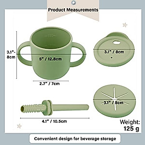 RQ Brothers Sippy Cups - Silicone Toddler Cups with Straw and Handle Kids Cups Training Cups with Lids 6-18 months Toddler Water Bottle BPA Free Baby Bottle 8.4oz Sippy Cup (Green)